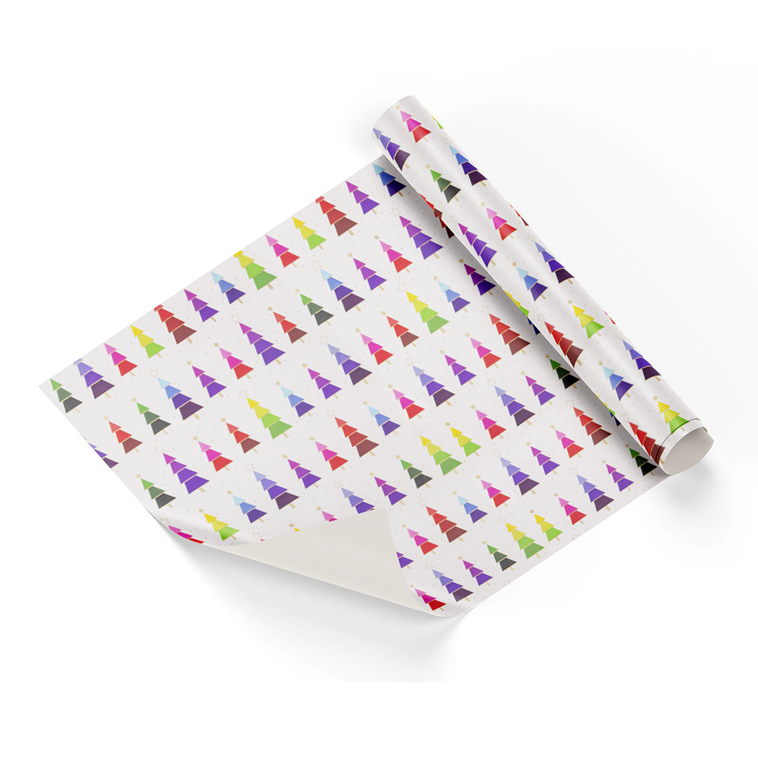 Multi Color Christmas Trees Wrapping Paper | Emballage Tout – Emballage ...